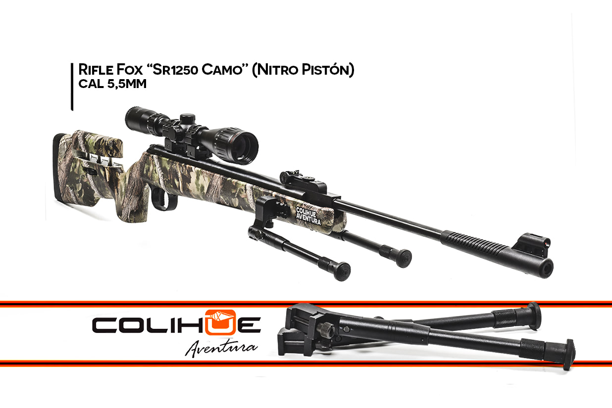 Rifle Fox "Sr1250 Camo" (cal 5,5mm) Nitro Pistón - Colihue Aventura