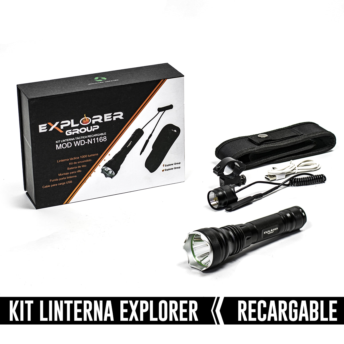 Linterna Tactica Explorer // 1000 lumens // Con Switch Remoto - Colihue ...