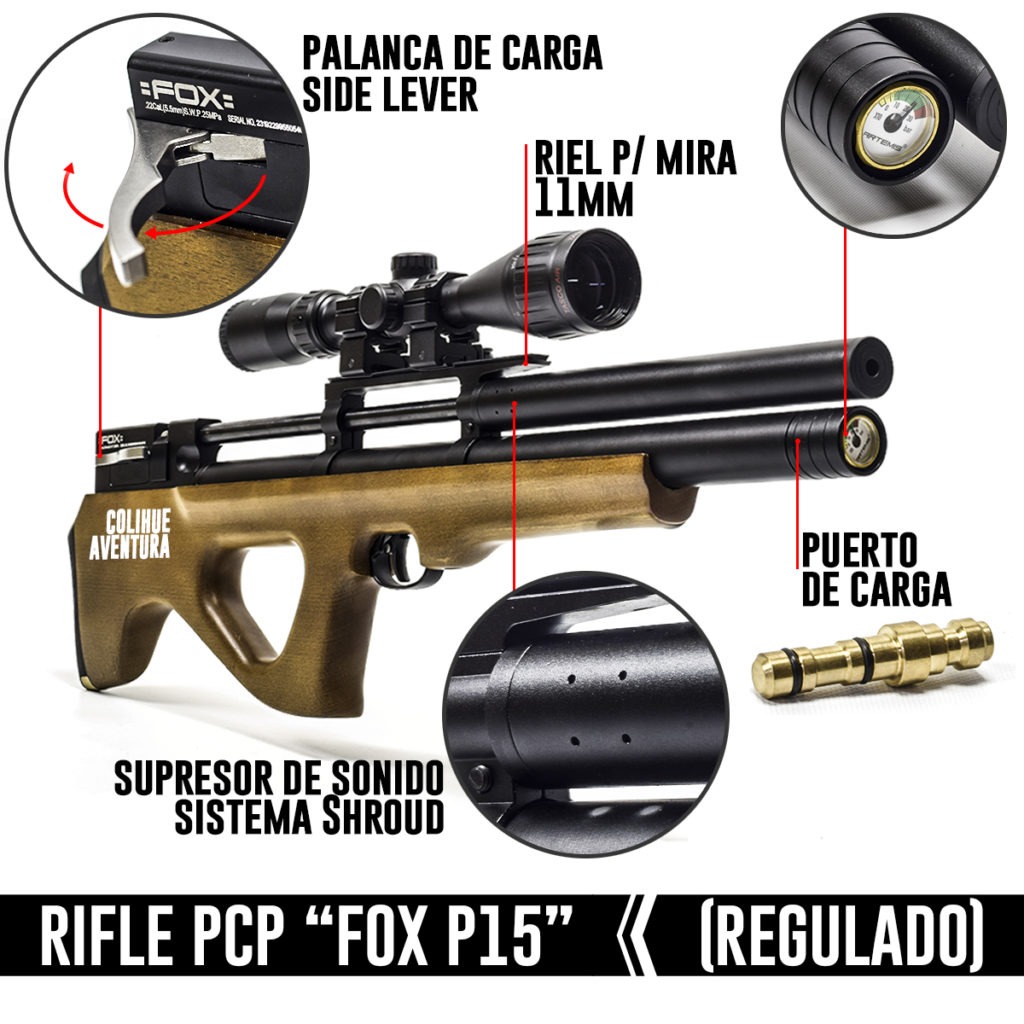 Rifle PCP Fox P15 Plus // cal 5,5mm - Colihue Aventura