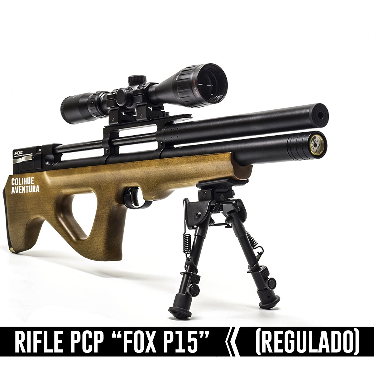 Rifle PCP Fox P15 - cal 6,35mm // cargador 8 disparos - Colihue Aventura
