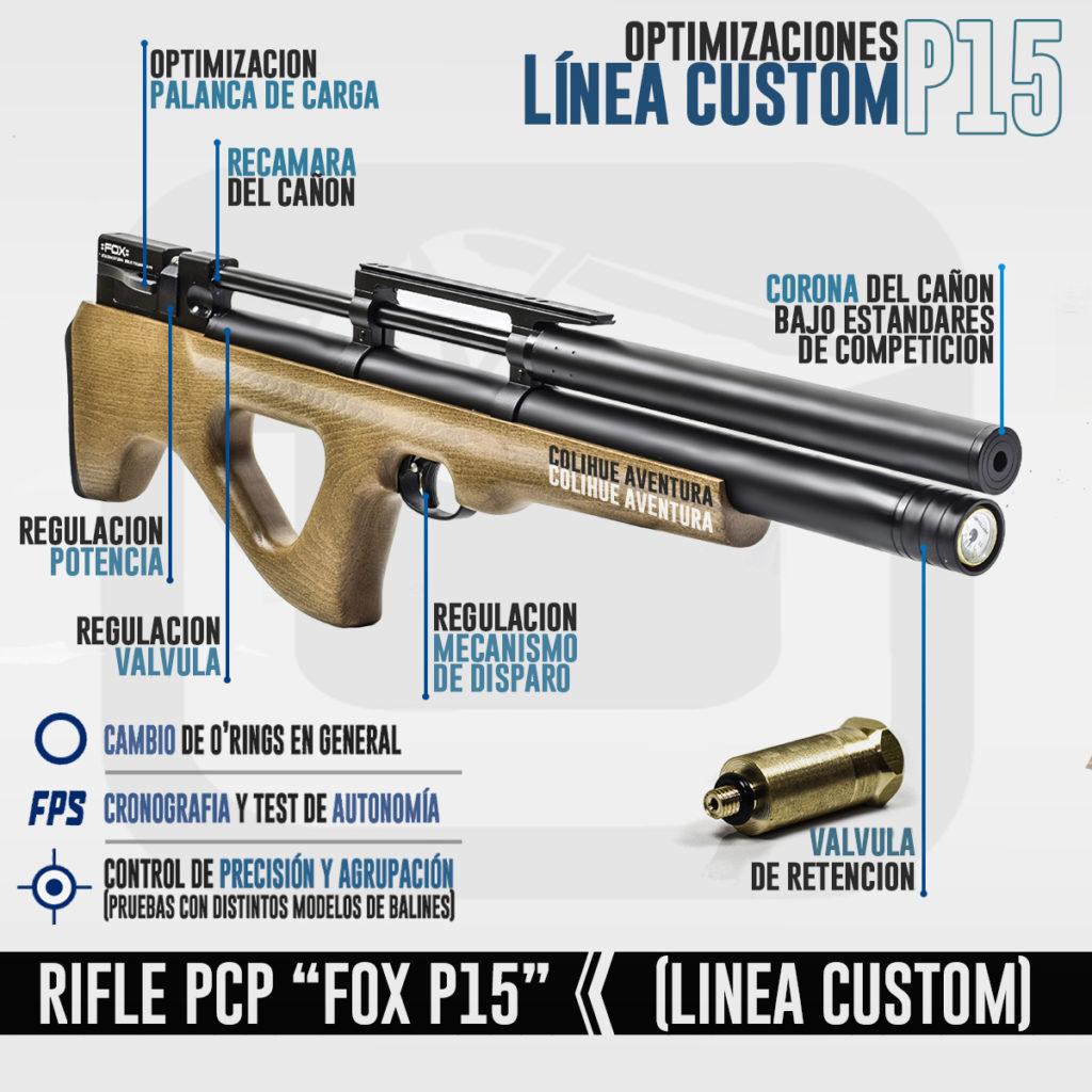 Rifle PCP Fox P15 Plus // cal 6,35mm - Colihue Aventura