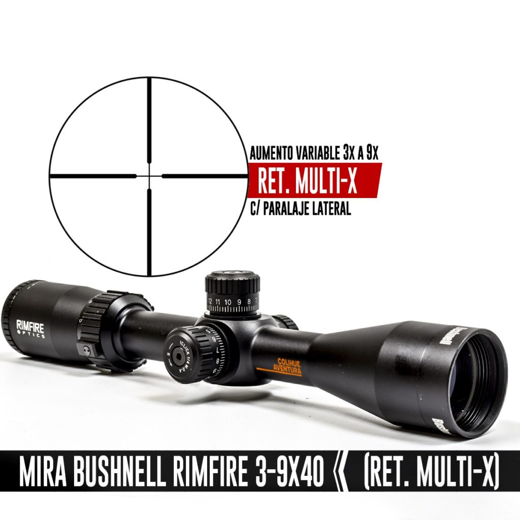 Mira Bushnell Rimfire 3-9x40 - Paralaje Lateral - Colihue Aventura