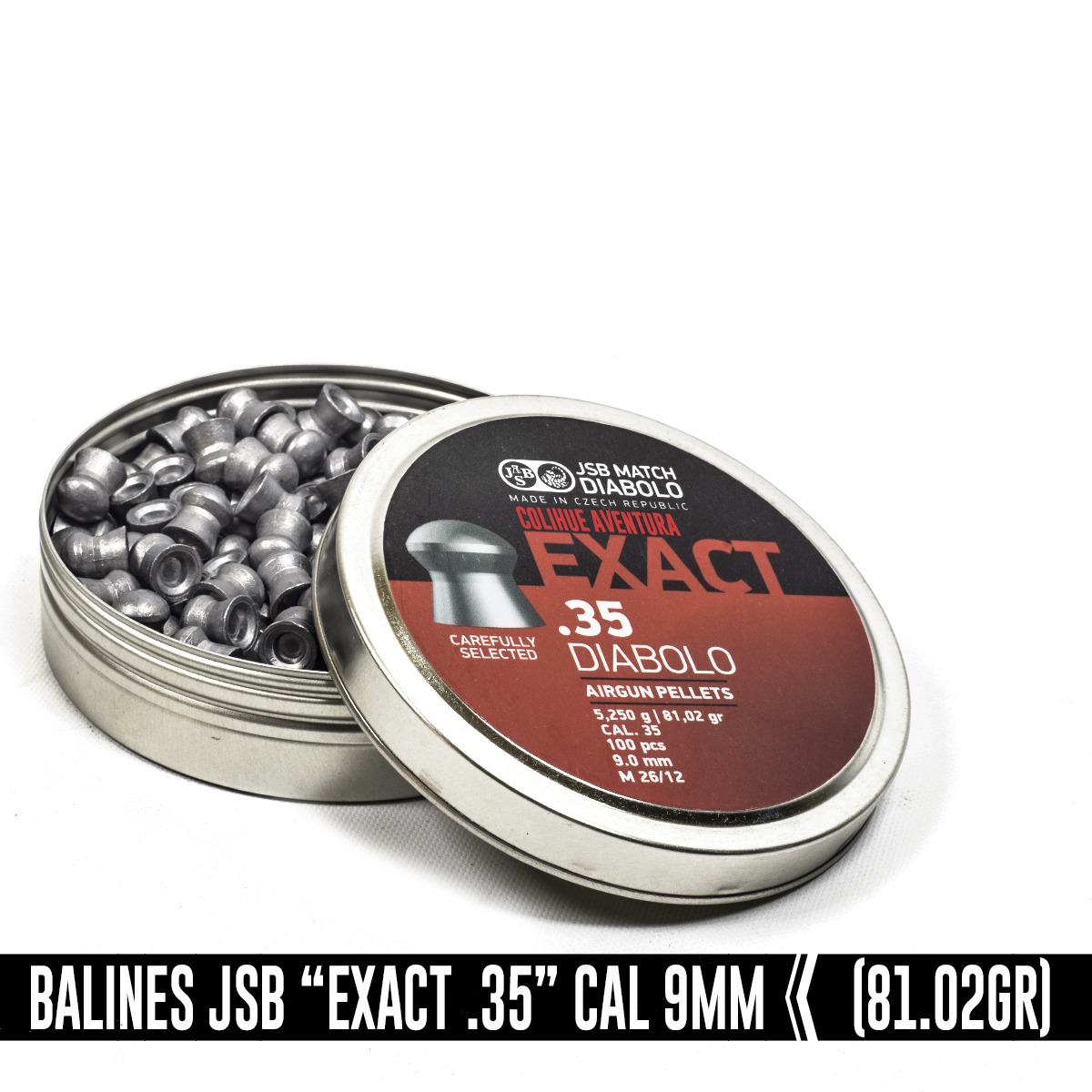 Balines JSB Exact .35 (cal 9mm) / 81.02gr – x100u - Colihue Aventura