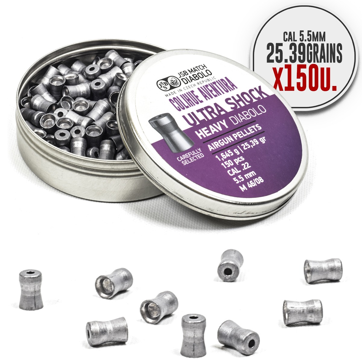 Balines JSB Ultra Shock Heavy // cal 5,5mm - 25.39gr (x150) - Colihue ...