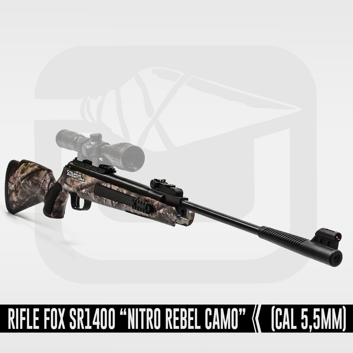 Rifle Nitro Piston Fox Sr1400 Rebel Camuflado - cal 5,5mm