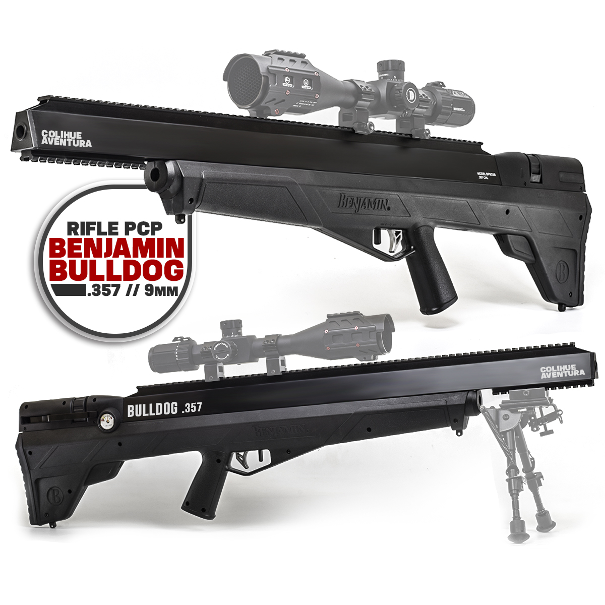 Rifle PCP Benjamin Bulldog .357 // 9mm - Colihue Aventura