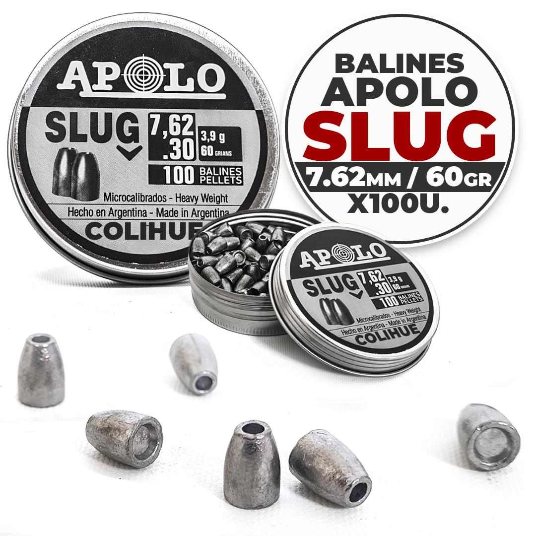 Balines Apolo Slug cal 7.62mm - 60 grains - x100u. - Colihue Aventura