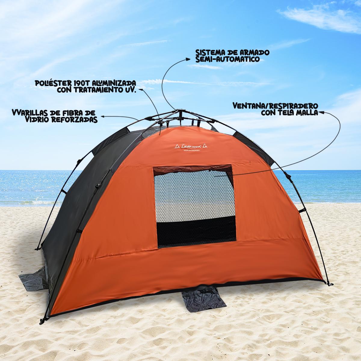 Carpa Playera Auto Armable Campinox Rafaga C/ Proteccion Uv + Bolso ...