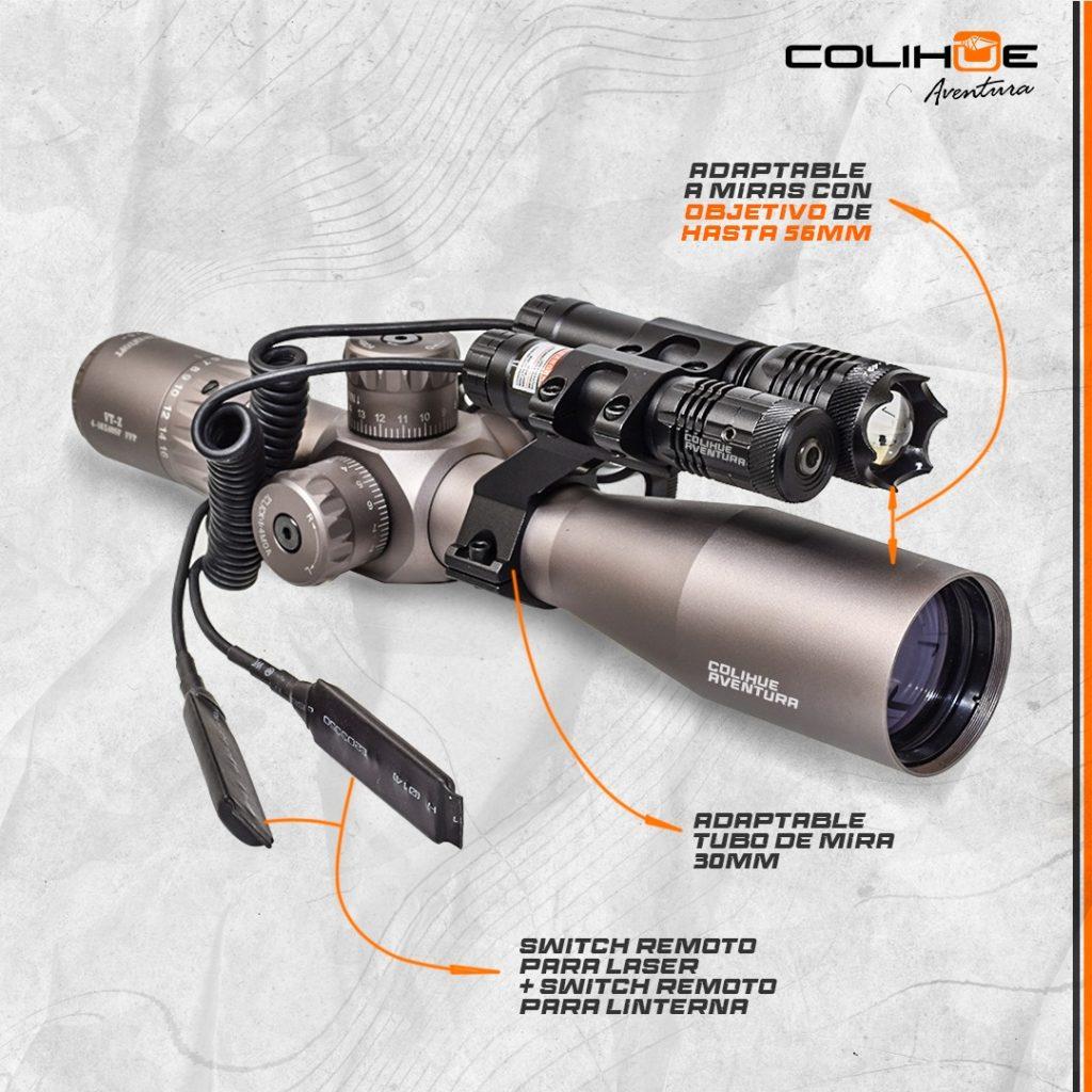 Linterna + Laser Verde Tactico Shilba C/ Anilla Tubo De Mira - Colihue ...