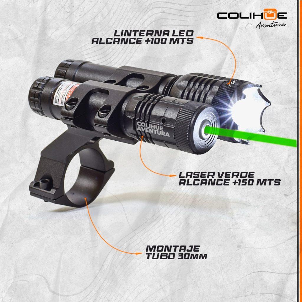 Linterna + Laser Verde Tactico Shilba C/ Anilla Tubo De Mira - Colihue ...